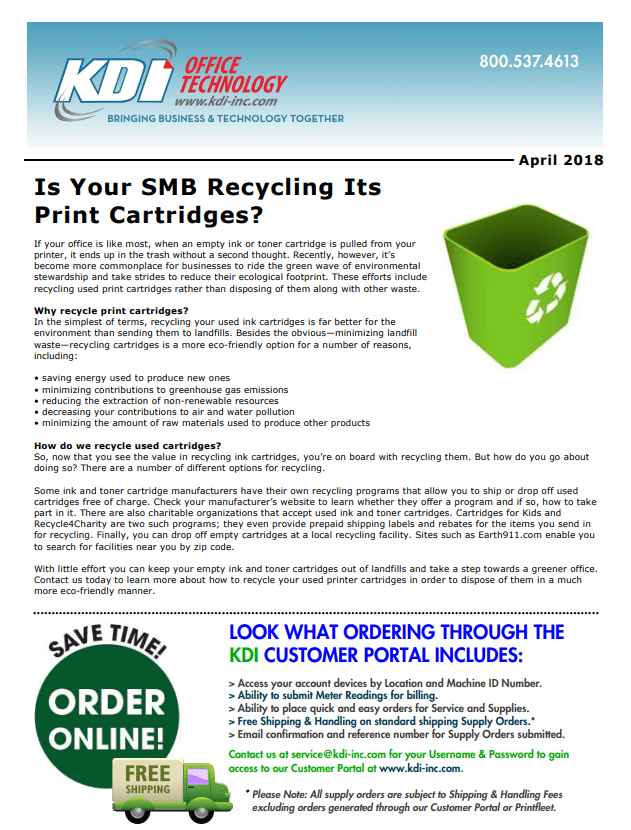 April 2018 Newsletter | KDI Office Technology